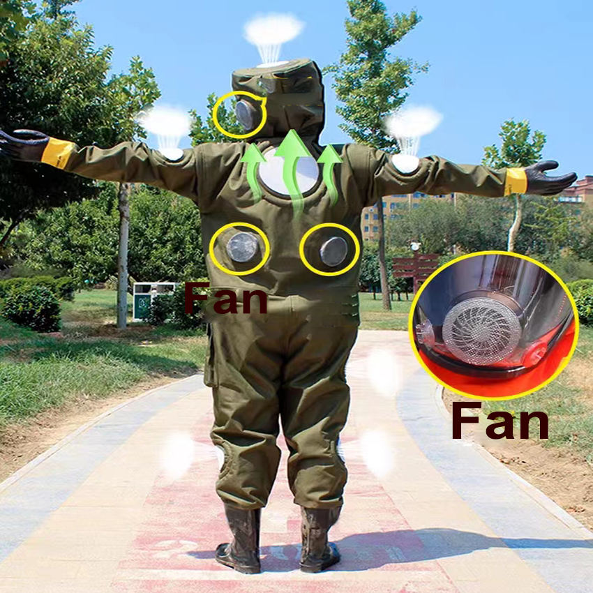 Beekeeping Equipment Air Hole PU Leather Wasp Bee Suit with Boots ...